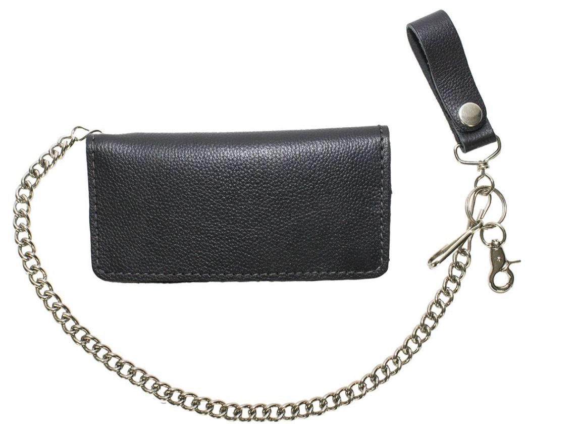 Heavy Duty Black Leather Chain Wallet – Icon Biker Gear